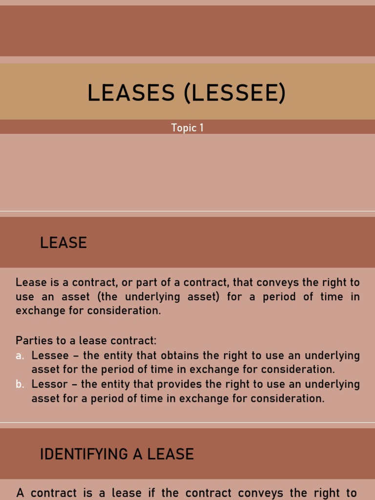 Lessee Accounting for Leases Explained | PDF | Lease | Depreciation