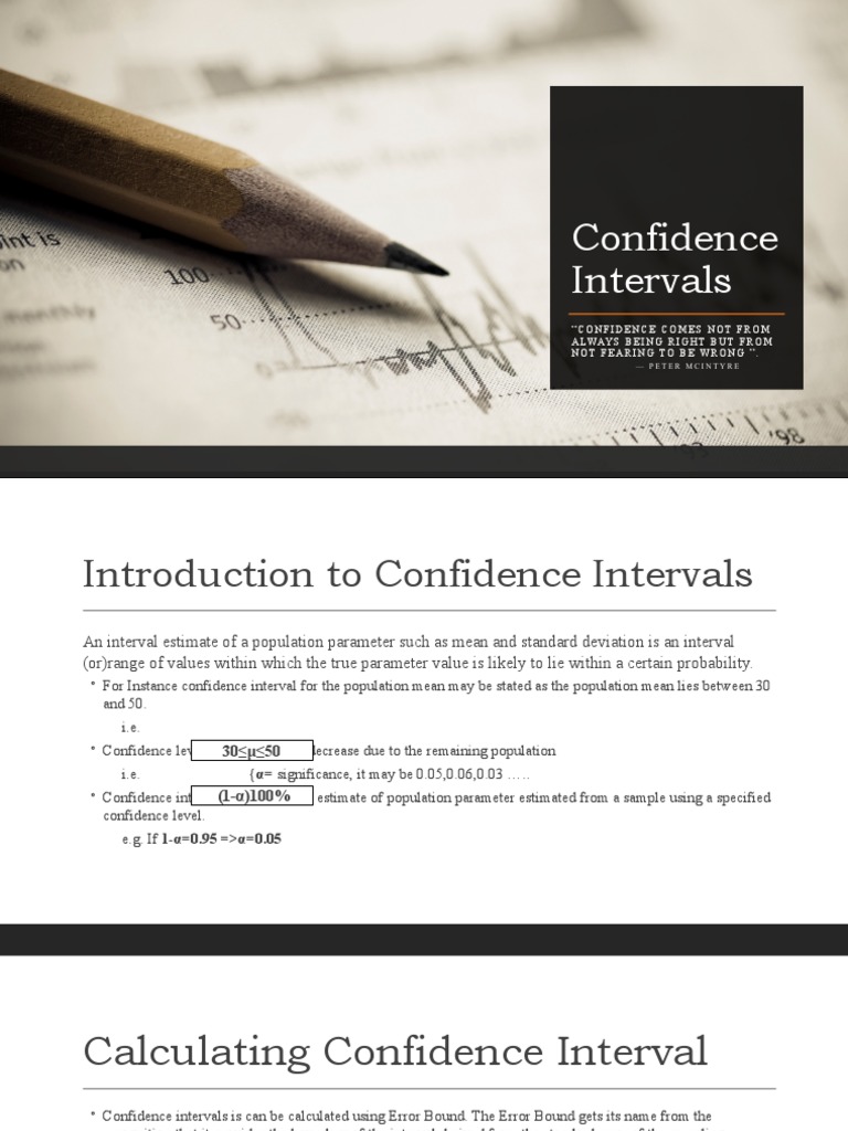 Confidence Interval | PDF | Standard Deviation | Confidence Interval