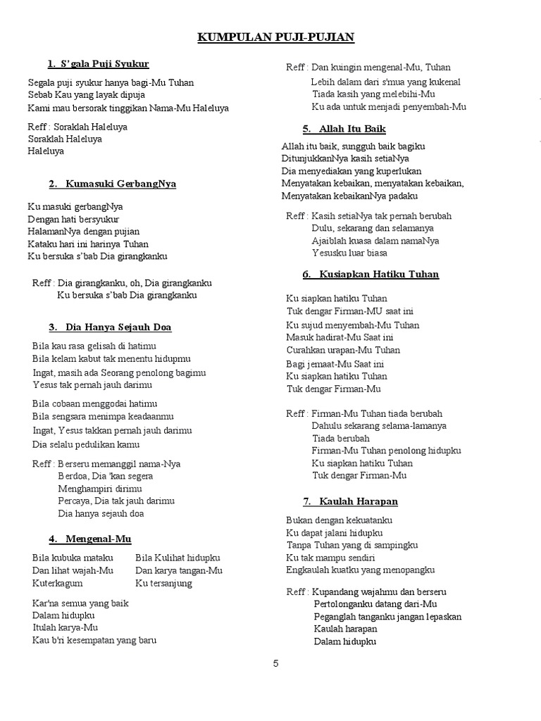 Kumpulan Puji-Pujian | PDF