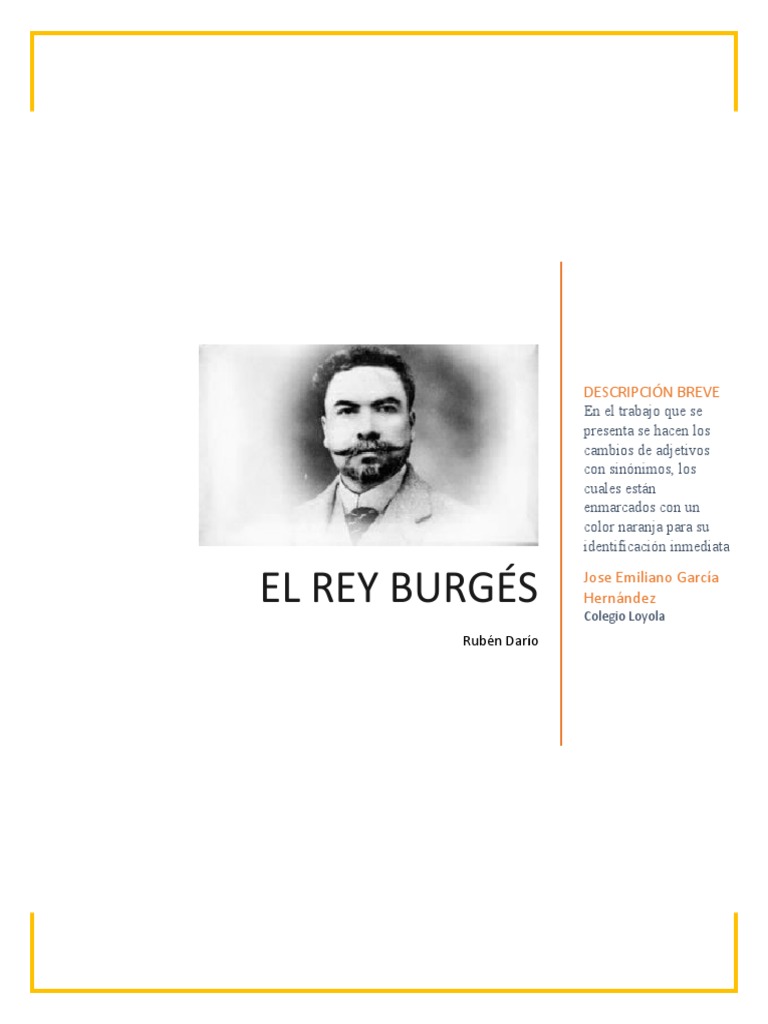 El Rey Burgués: Cuento de Darío | PDF | Poesía