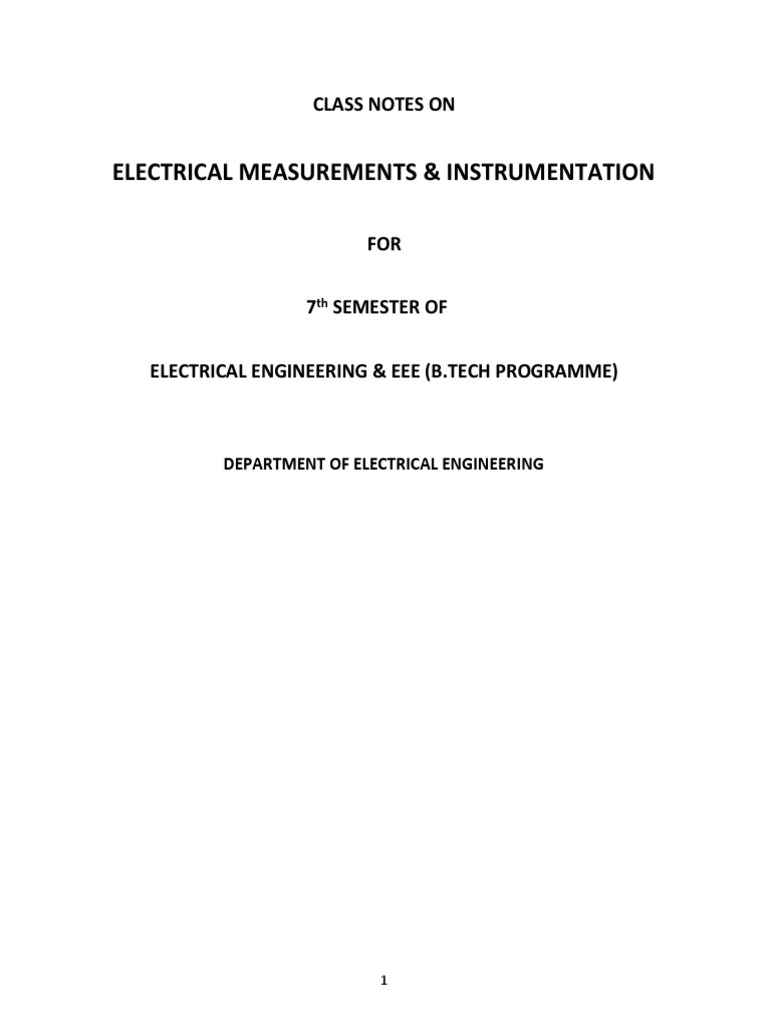 Electrical Measurements & Instrumentation | PDF | Inductor | Voltage