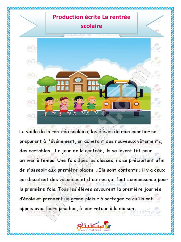 La Rentrée Scolaire : Émotions et Préparatifs | PDF