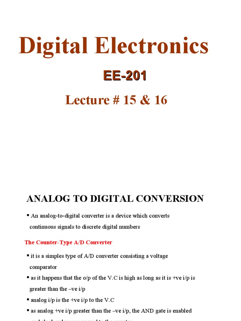 Lecture 15-16 | PDF | Analog To Digital Converter | Analogue Electronics