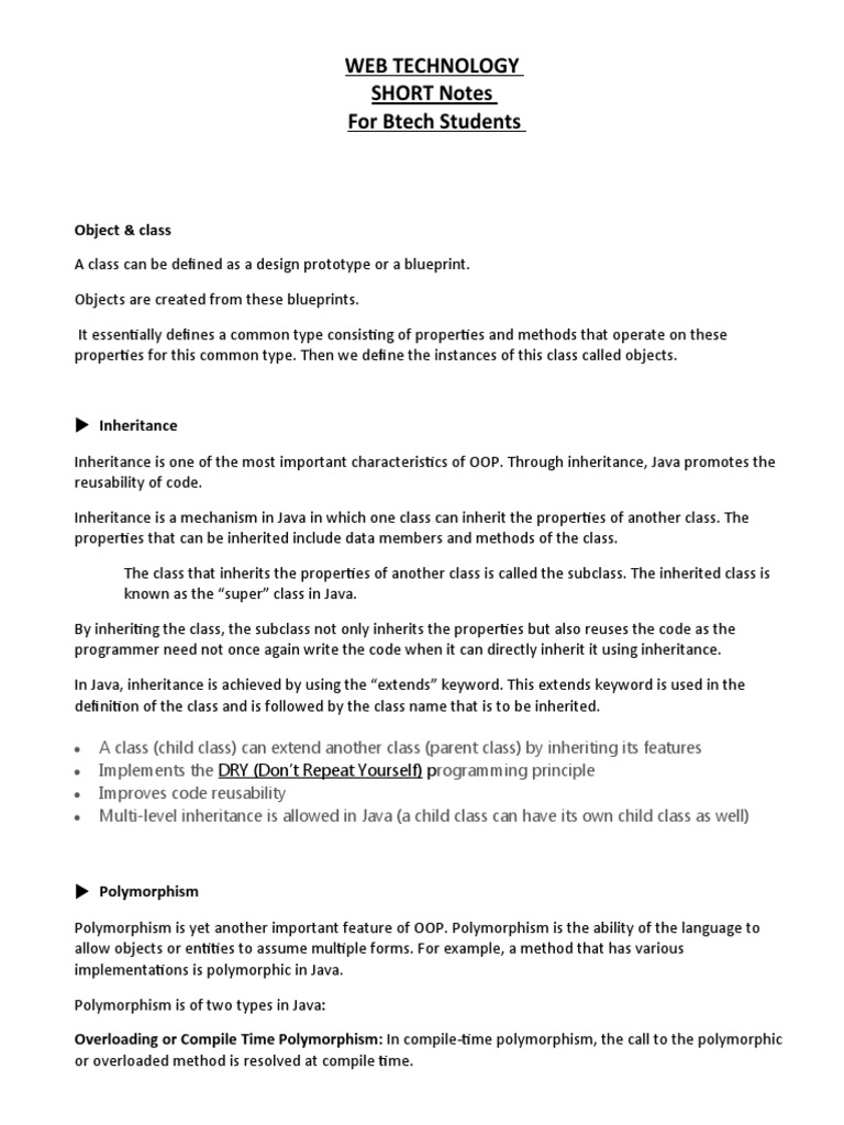 Web Technology (Short Notes) | PDF | Java Script | Java (Programming ... Web Technology (Short Notes) | PDF | Java Script | Java (Programming ...