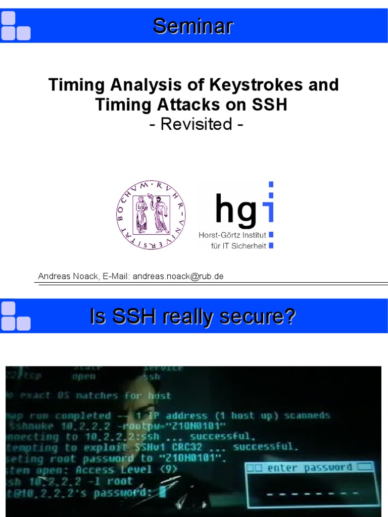 Timing Analysis of Keystrokes and Timing Attacks On SSH - Revisited | PDF | Secure Shell | Password