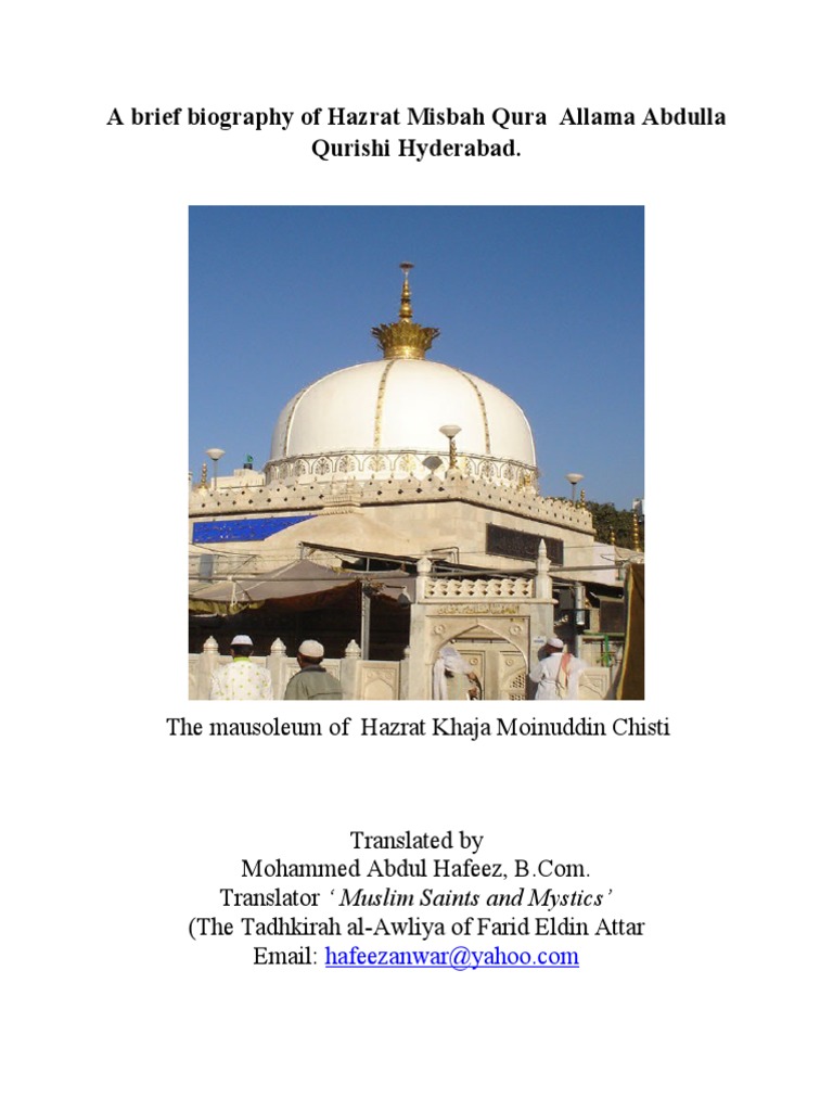 Biography of Hazrat Misbah Qura | PDF | Quran | Islam