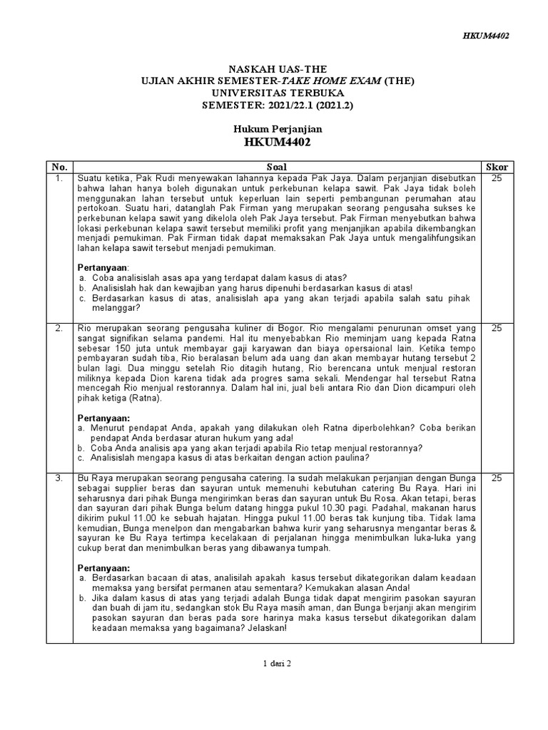 Naskah HKUM4402 The 1 | PDF