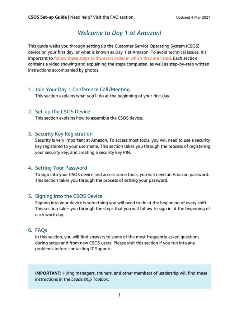 CSOS Setup Guide | PDF