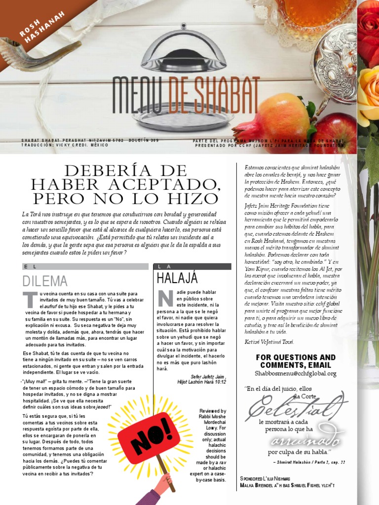 Menude Shabat 23 Sept 22 | PDF | Creencia y doctrina judía | Ley judía ...