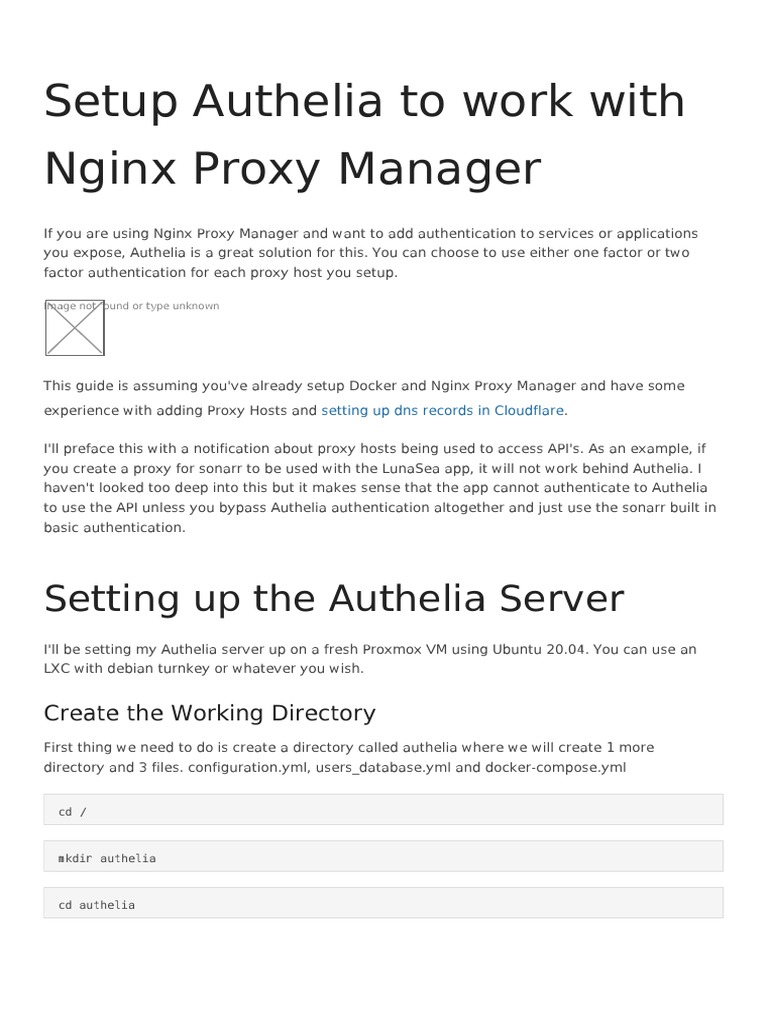 Setup Authelia To Work With Nginx Proxy Manager | PDF | Proxy Server | Transport Layer Security