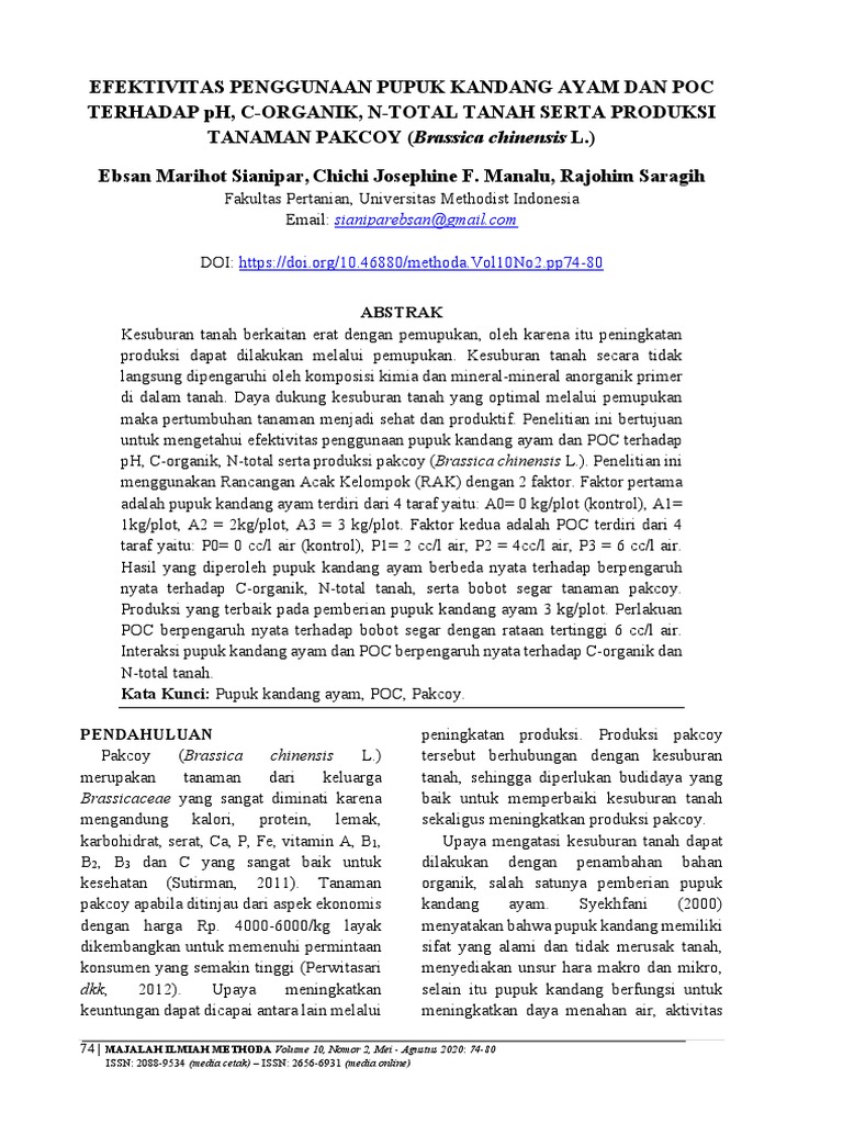 Abstrak: Chinensis Brassicaceae Yang Sangat Diminati Karena | PDF