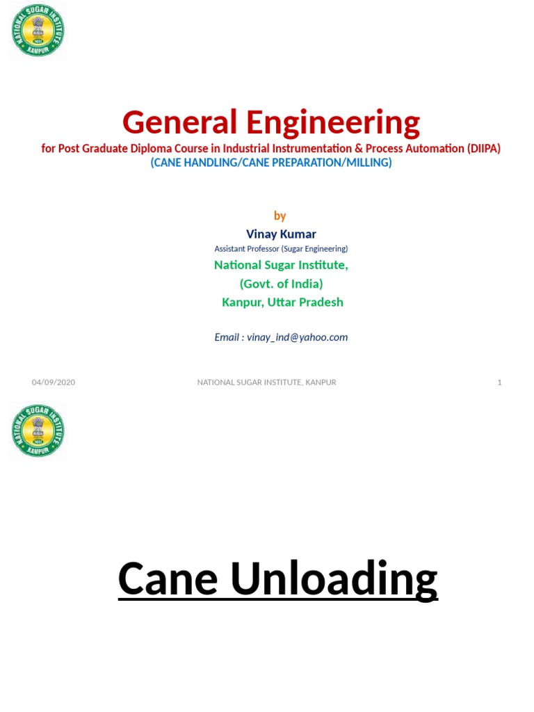 Guide to Cane Handling, Preparation, and Milling Operations at Sugar ...