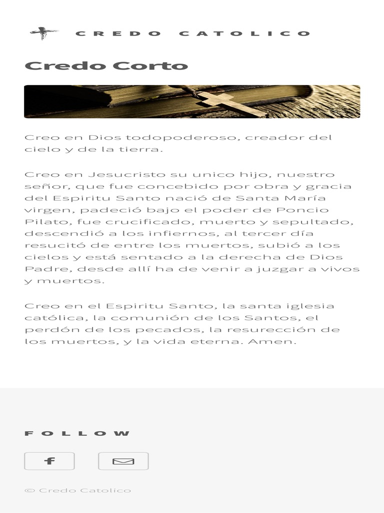 Credo Corto - Oracion Del Credo | PDF