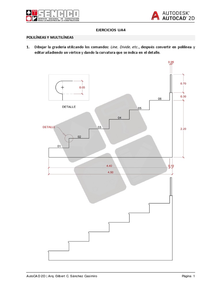 AutoCAD 2D UA4 - Ejercicios | PDF