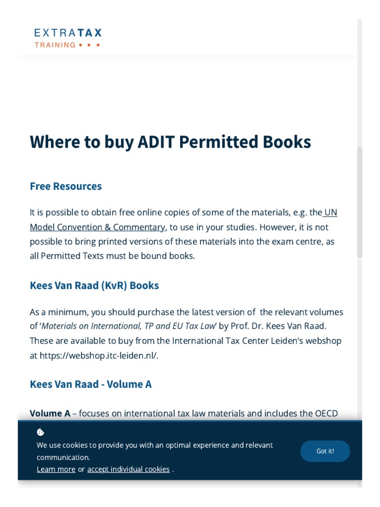 ADIT Permitted Texts | PDF