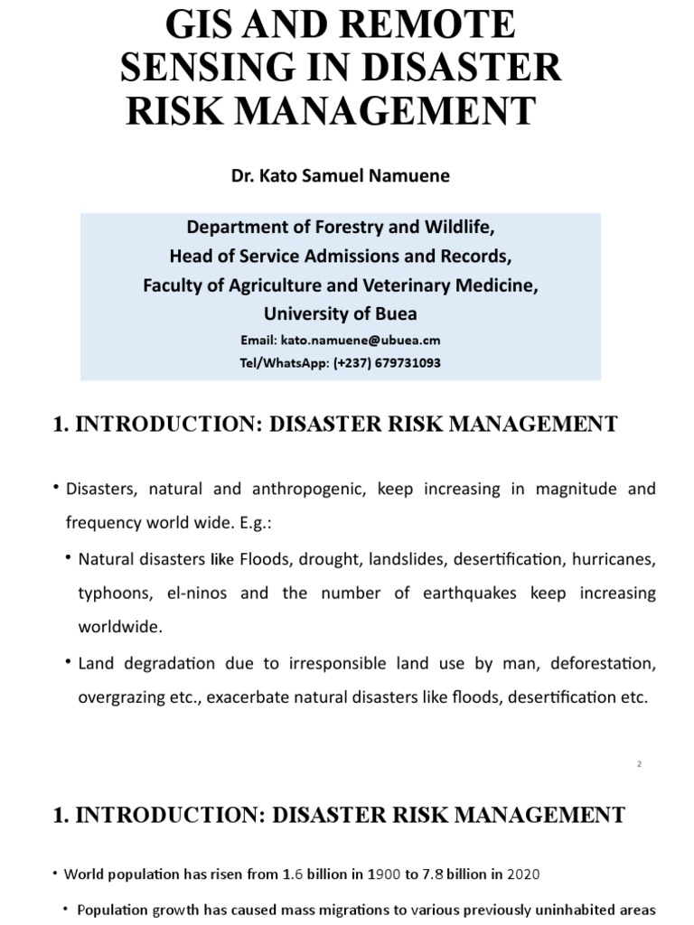 GIS and Remote Sensing in Disaster Risk Management | PDF | Geographic ...