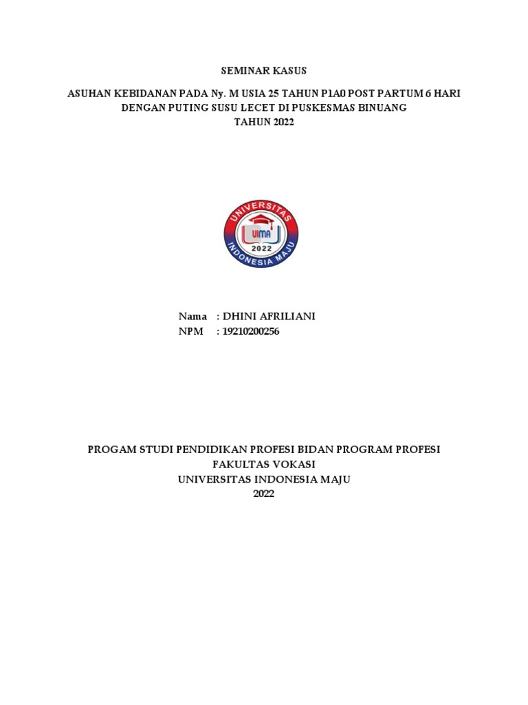 Stase 1 Nifas Puting Susu Lecet Fix | PDF