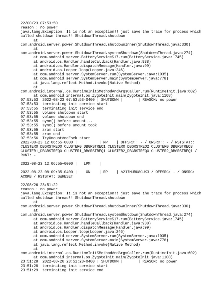 Android Shutdown Log Analysis | PDF | Java (Programming Language) | Concurrent Computing