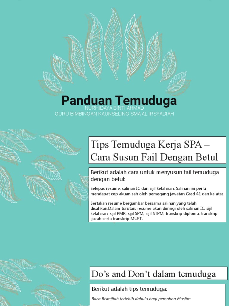 PANDUAN Temuduga | PDF
