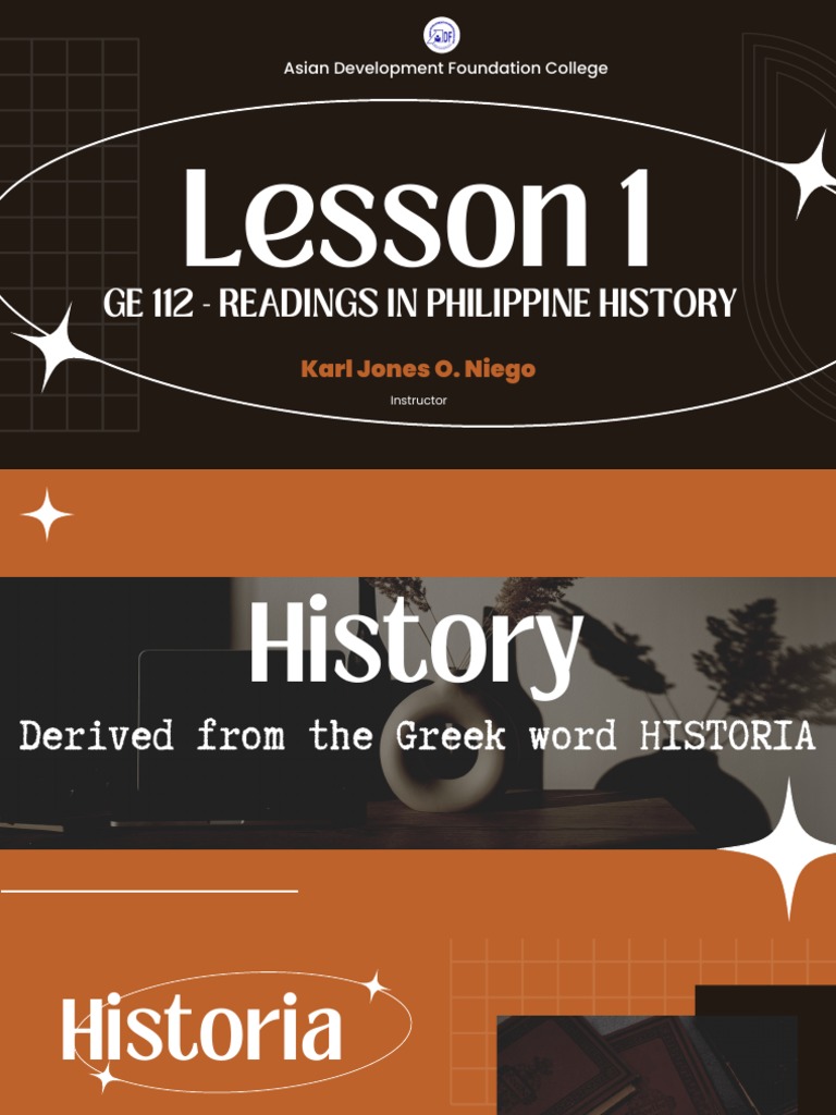 Lesson 1 - Ge 112 | PDF | Primary Sources | Historian