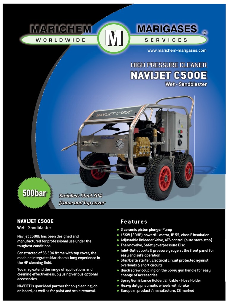 Navijet C500E Wet-Sandblaster High Pressure Cleaner | PDF | Horsepower ...