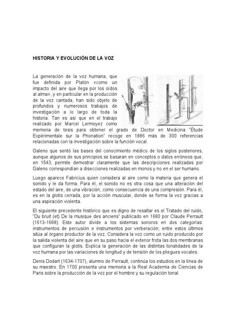 Historia y Evolución de La Voz | PDF | Voz humana | Sonido