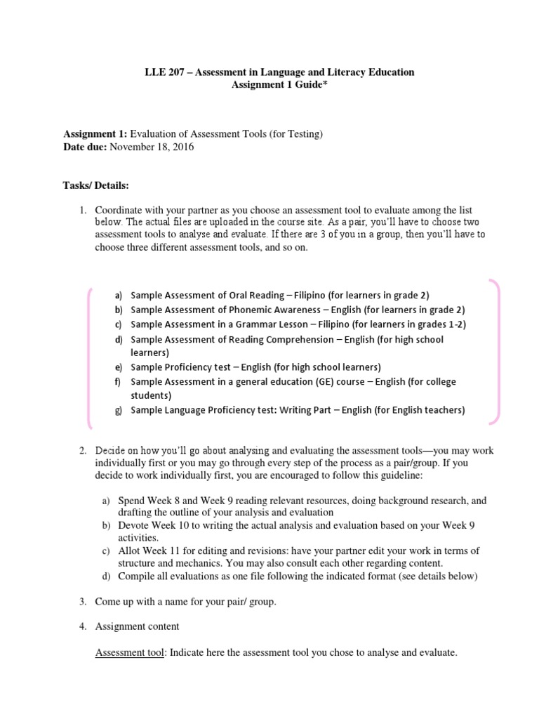 Assignment 1 Guide | PDF | Educational Assessment | Learning