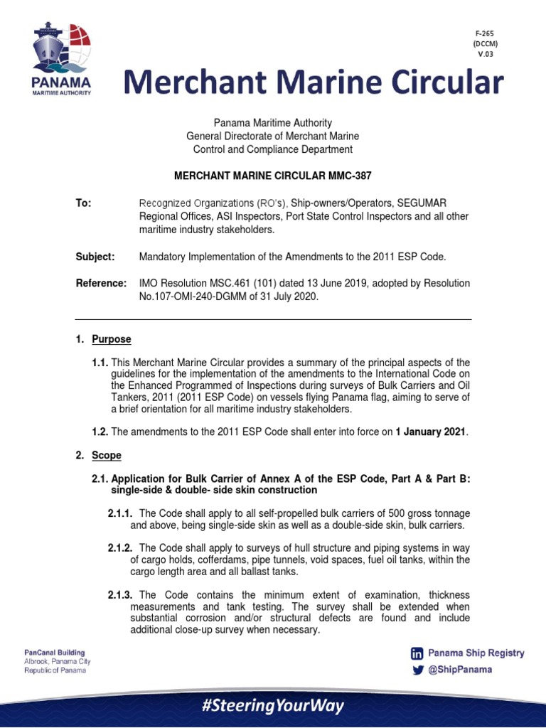 MMC 387 Mandatory Implementation of The Amendments To The 2011 ESP Code Rev. MR 2 | PDF | Oil ...