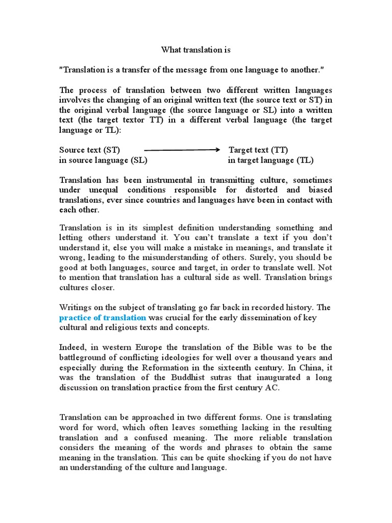 What Is Translation | PDF