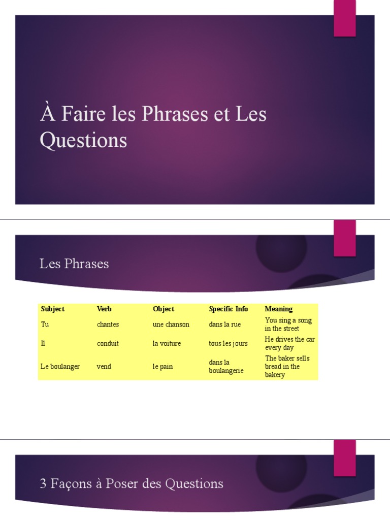 A Formuler Les Phrases Et Les Questions | PDF