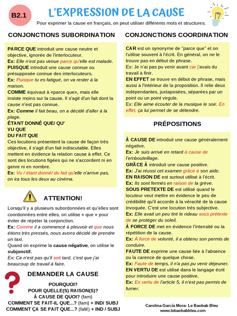 L'Expression de La Cause | PDF | Linguistique | Grammaire