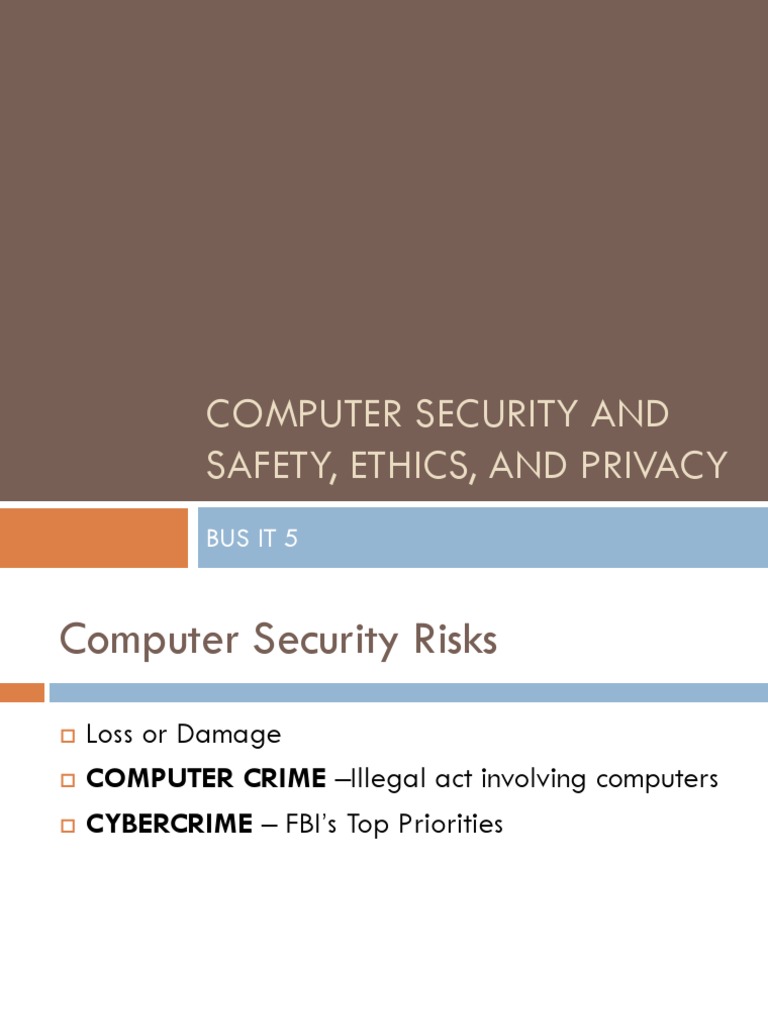 Computer Security And Safety Ethics And Pdf Malware Computer Virus
