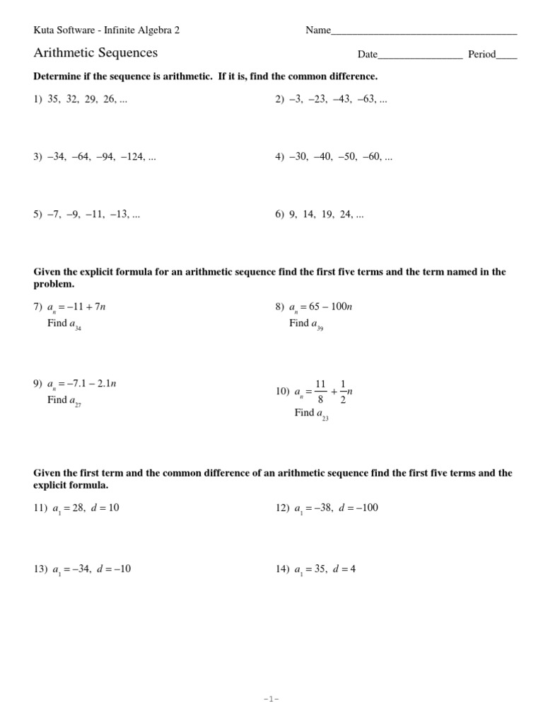 Arithmetic Sequences | PDF | Sequence | Mathematical Concepts