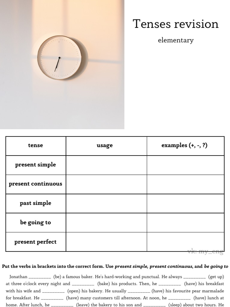 Tenses Practice for Beginners | PDF | Grammatical Tense | Languages