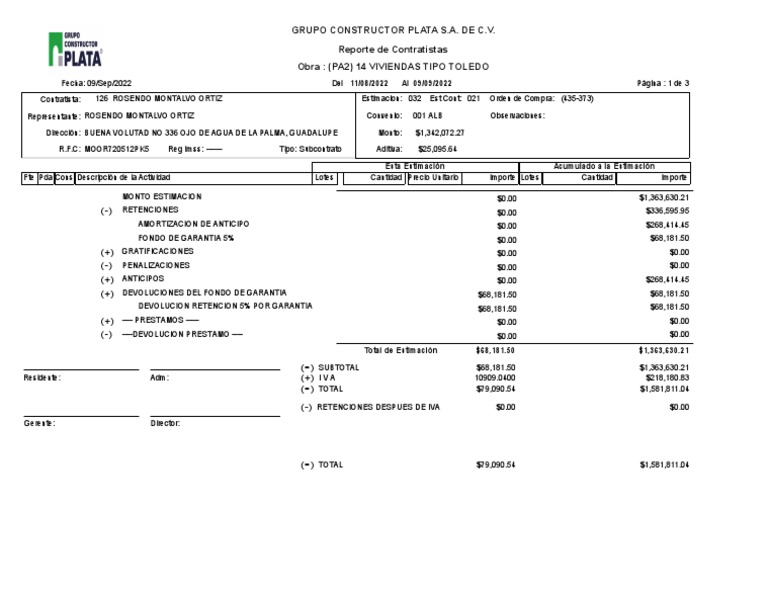 Estimacion de Obra de Construccion | PDF