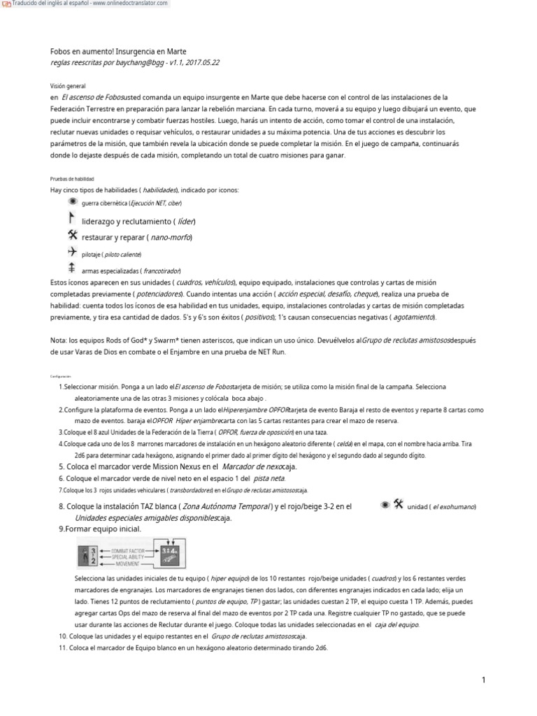 Phobos Rising Rules Rewrite V1.1.en - Es | PDF