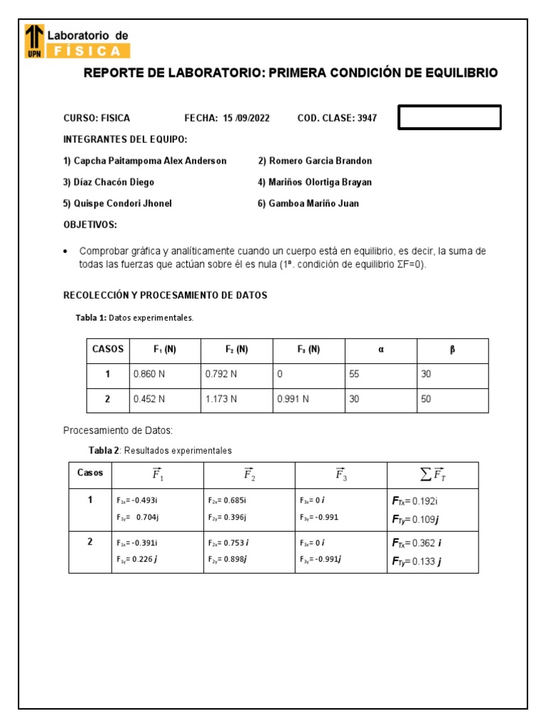 Reporte Lab Fisi1 s05 Pce Capcha Romero | PDF