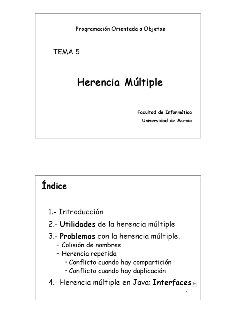 Herencia Múltiple | PDF | Herencia (Programación Orientada a Objetos ...