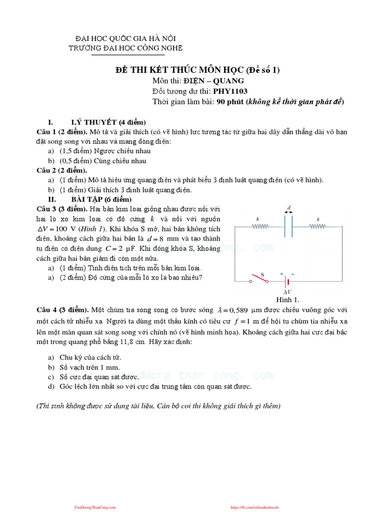 Dien - Quang - De-Thi-Ket-Thuc-Mon-Hoc-Mon-Dien-Quang - (Phy1103) - Hki ...