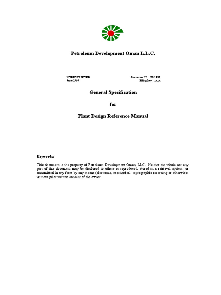 Plant Design Manual Guidelines | PDF | Specification (Technical ...