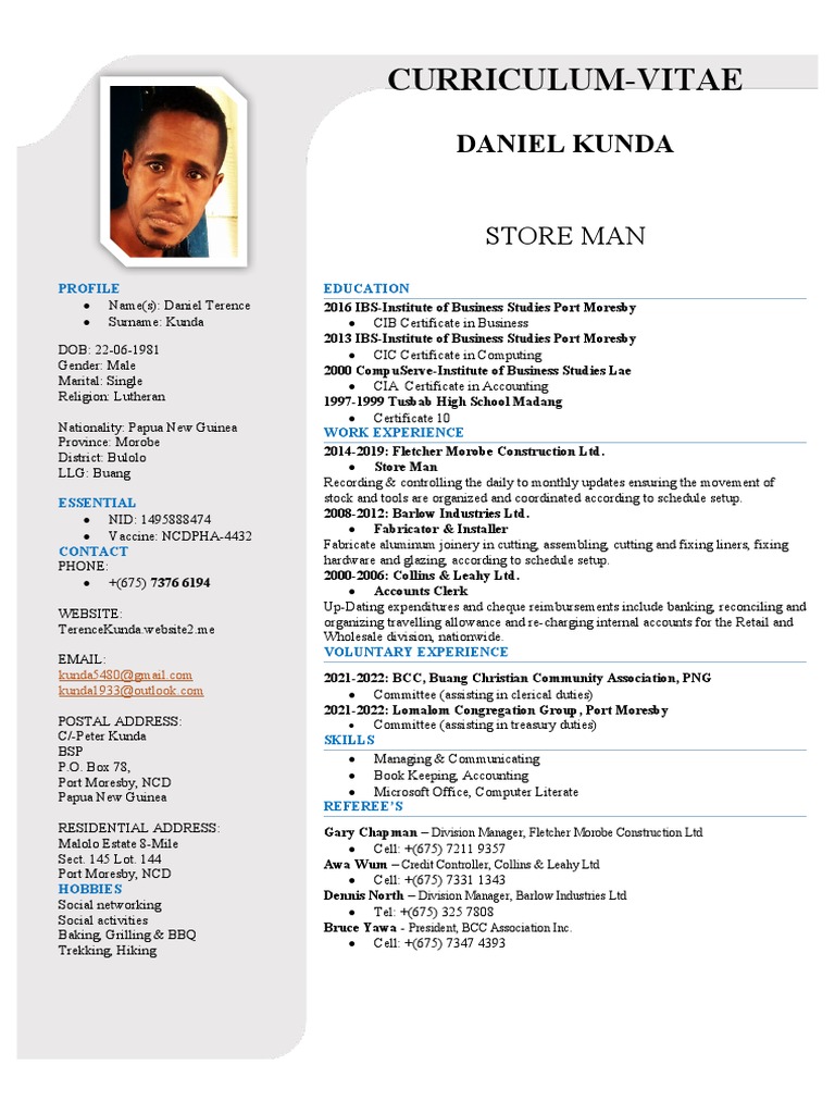 Curriculum-Vitae: Daniel Kunda | PDF | Information Age | Computing