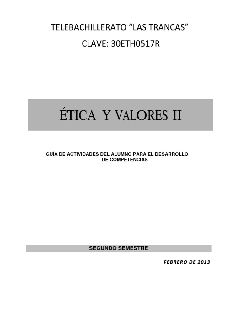 Etica y Valores Ii Guia de Actividades D | PDF | Bioética | Televisión Etica y Valores Ii Guia de Actividades D | PDF | Bioética | Televisión
