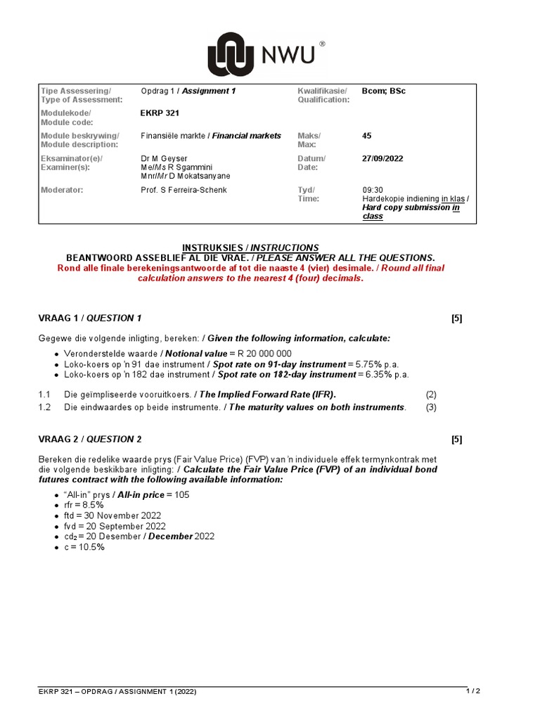 EKRP321 Opdrag - Assignment 1 - 2022 | PDF