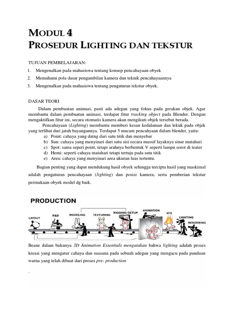 Modul 4 - Prosedur Lighting Dan Tekstur | PDF