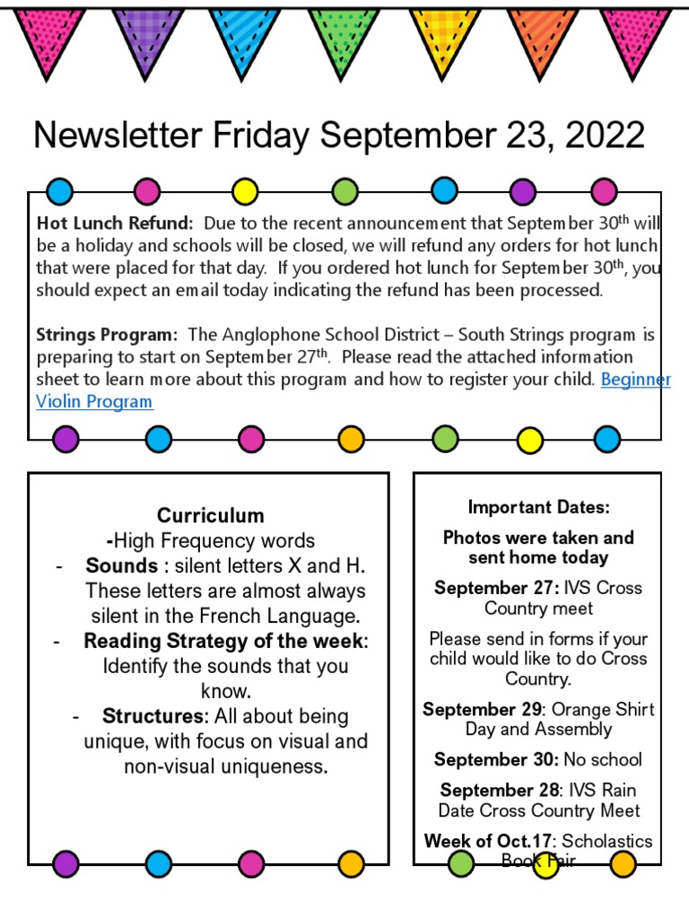 Parent Newsletter Sept 23 | PDF | Art