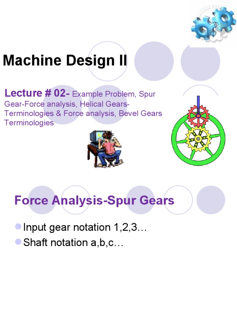 Machine Design Lecture 02 Gears... Spur Gear-Force Analysis, Helical Gears-Terminologies & Force ...