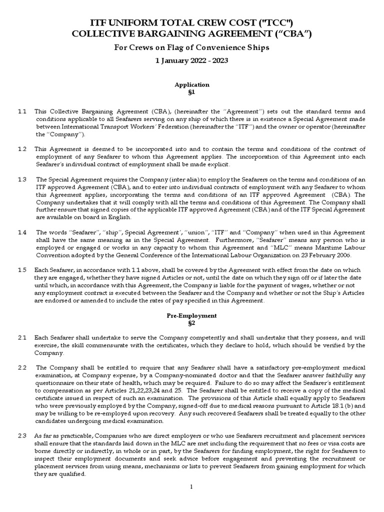 Itf Uniform TCC 2022 2023 | PDF | Stevedore | Overtime