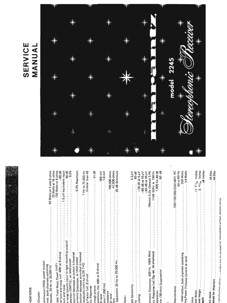 Marantz 2245 Service Manual | PDF