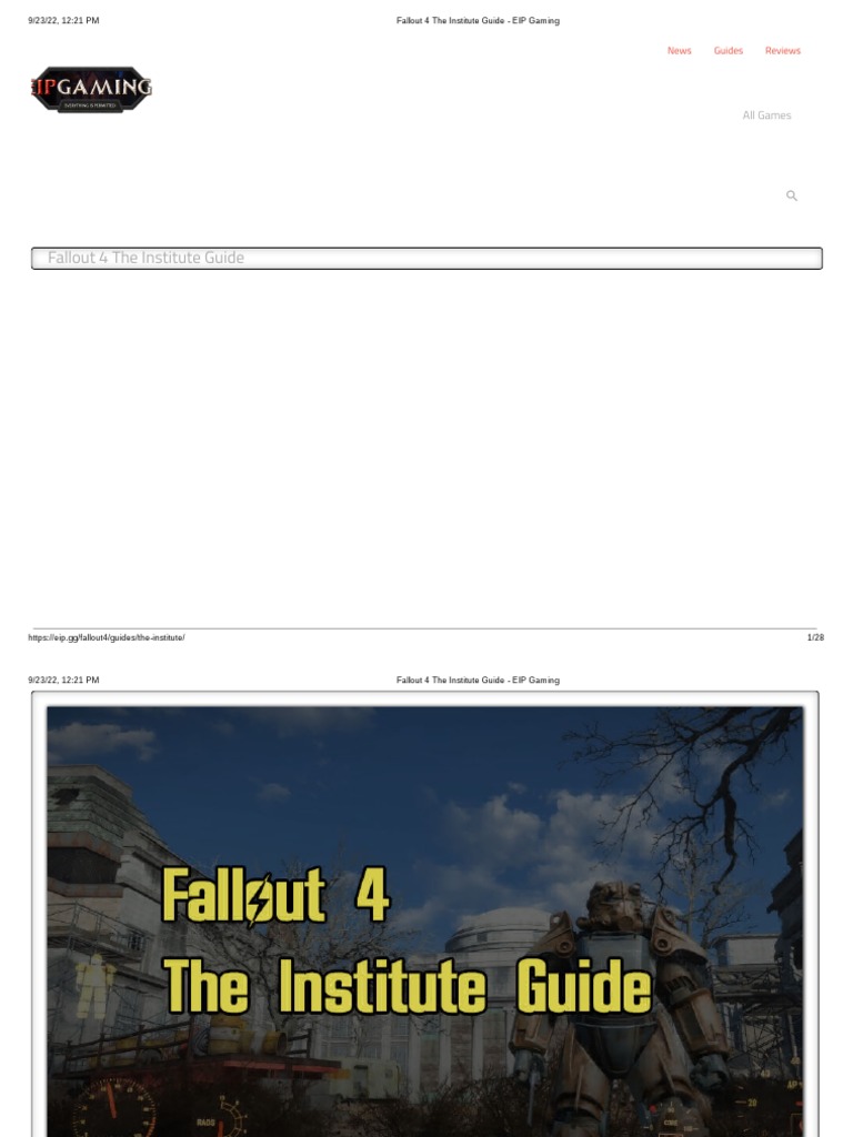 Fallout 4 The Institute Guide - EIP Gaming | PDF