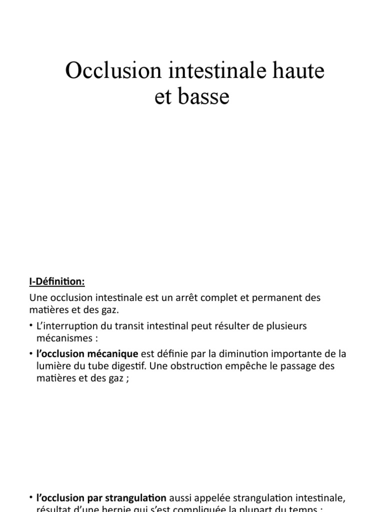 Occlusion | PDF | Cancer du côlon | Tractus gastro-intestinal